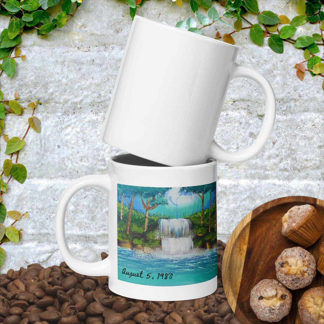 Relaxing Waterfalls Note Card Photo White Glossy Mug - Etsy