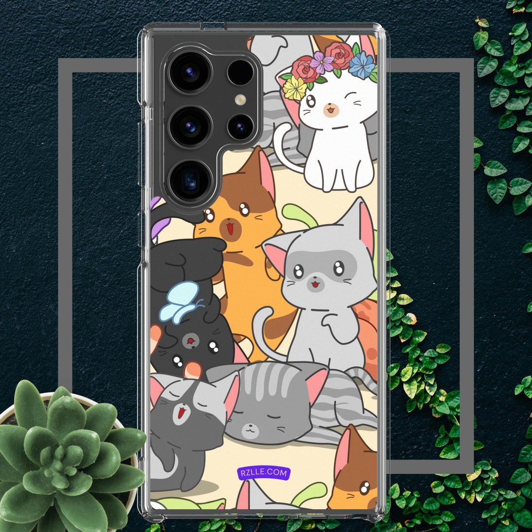 Samsung® Galaxy Phone Case: Handmade Clear Phone Case With Kawaii Cute ...