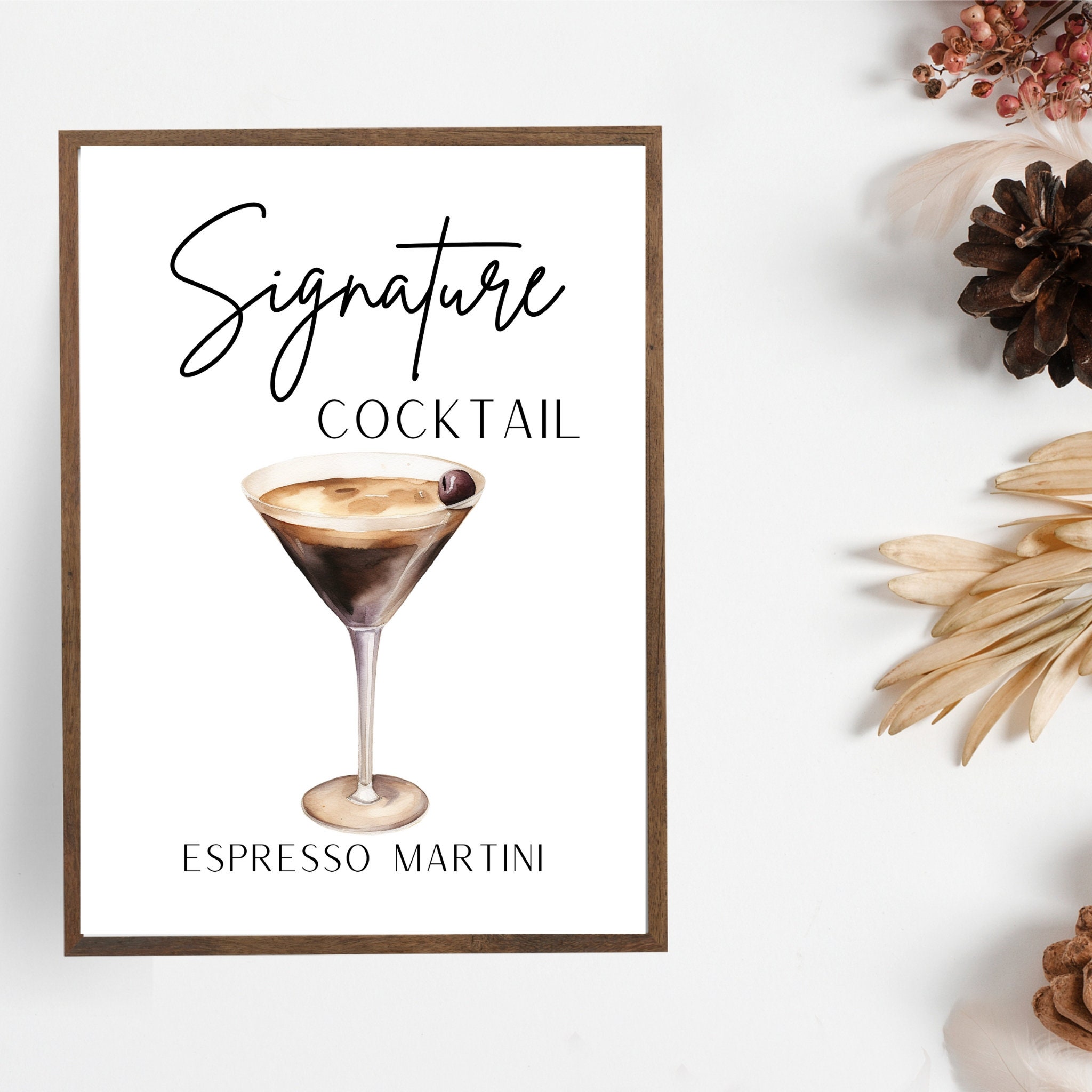 Espresso Martini Signature Drink Sign, Instant Download, Wedding Bar ...