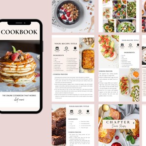 Canva Cookbook Template, Recipe Cookbook Template, Editable Canva ...