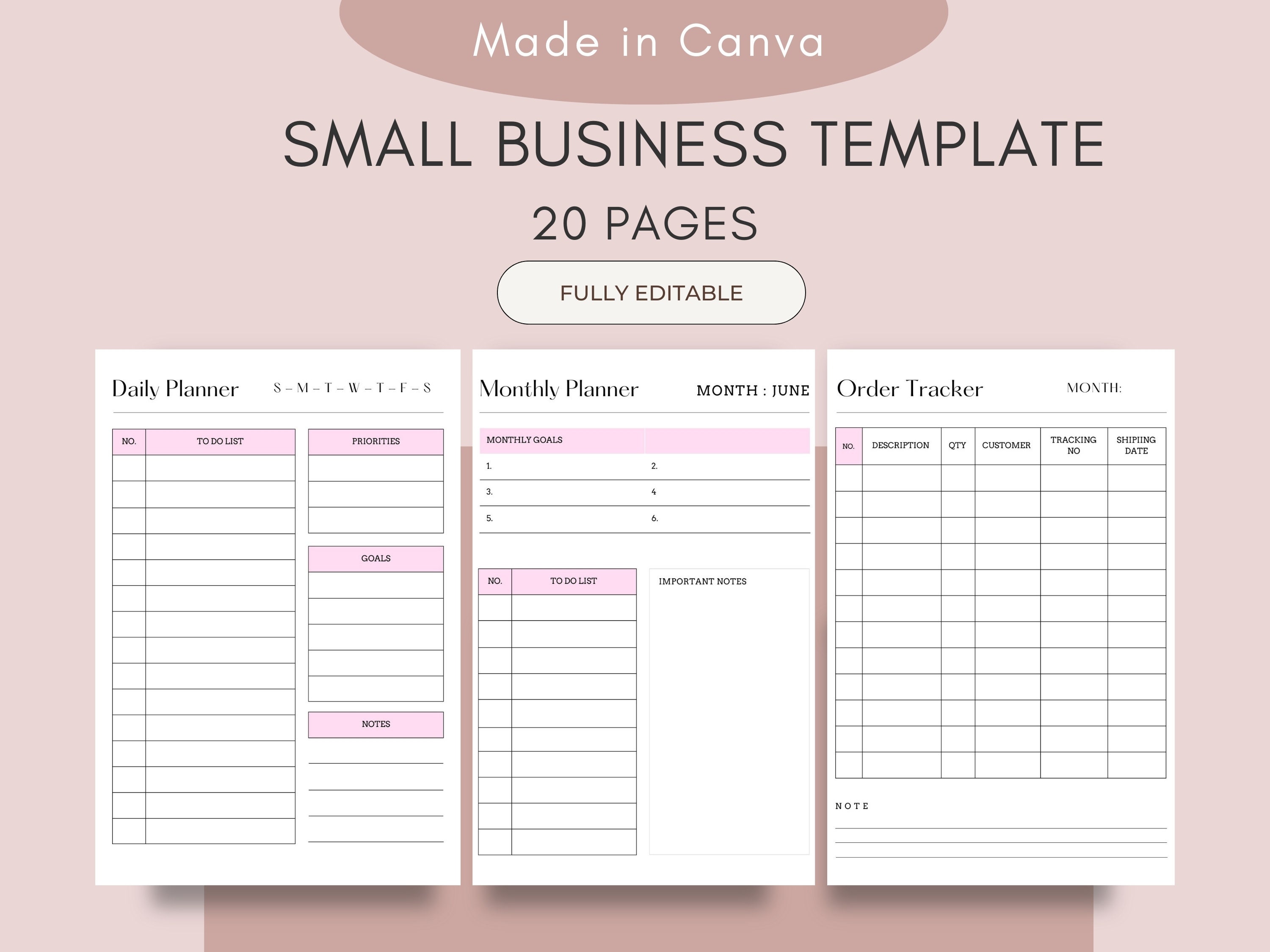 Small Business Planner Template, Business Planner, Small Business ...