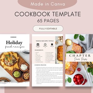 Canva Cookbook Template, Recipe Cookbook Template, Editable Canva ...