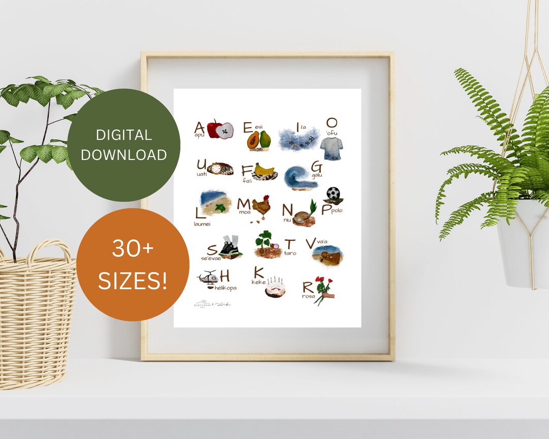 Faitau Pi: the Samoan Alphabet Poster (digital Download) - Etsy