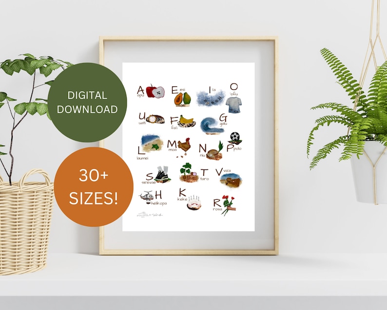 Faitau Pi: the Samoan Alphabet Poster (digital Download) - Etsy