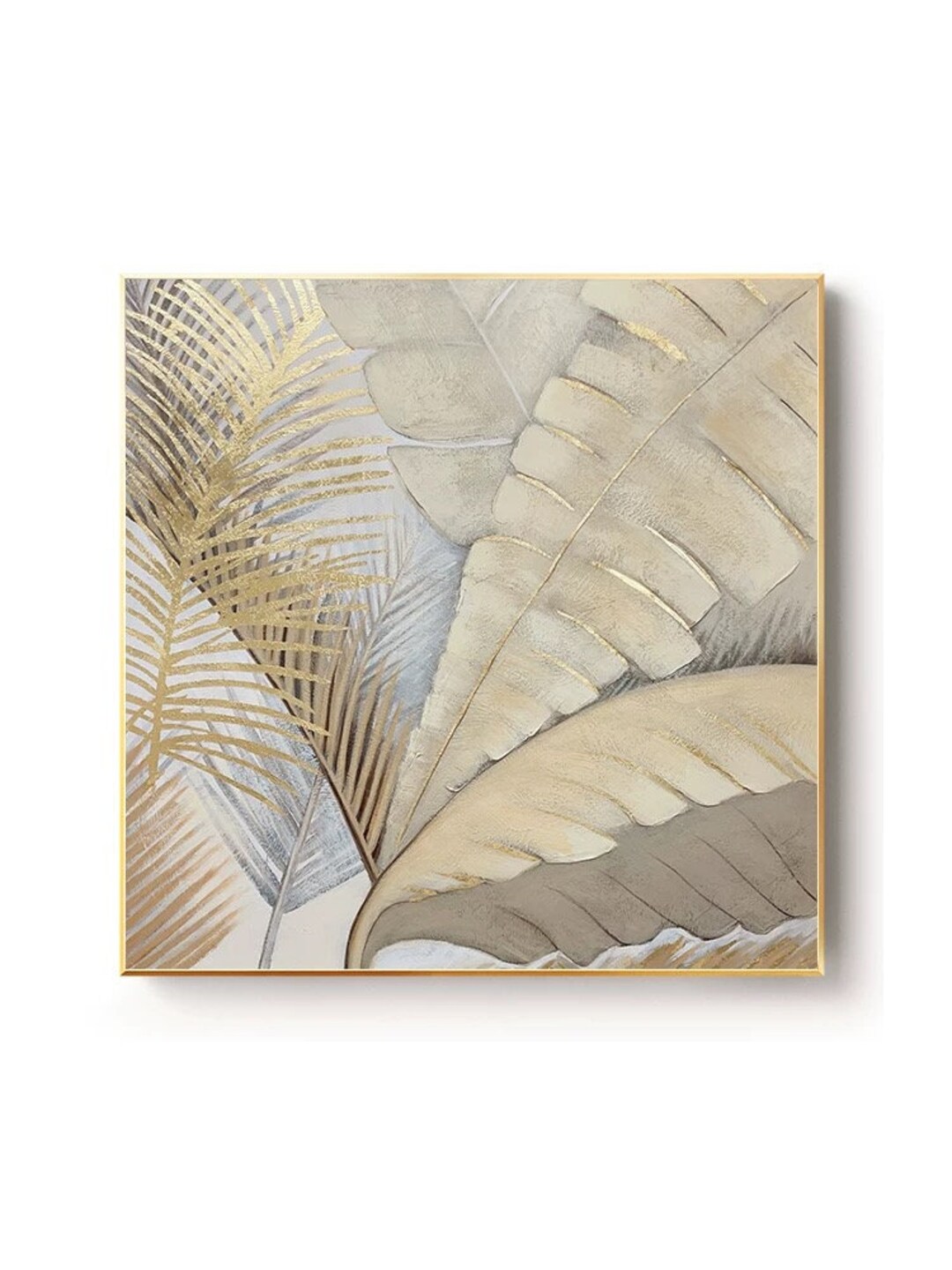 Large Original Gold Leaf Oil Painting on Canvas, Abstract Gold Foil ...