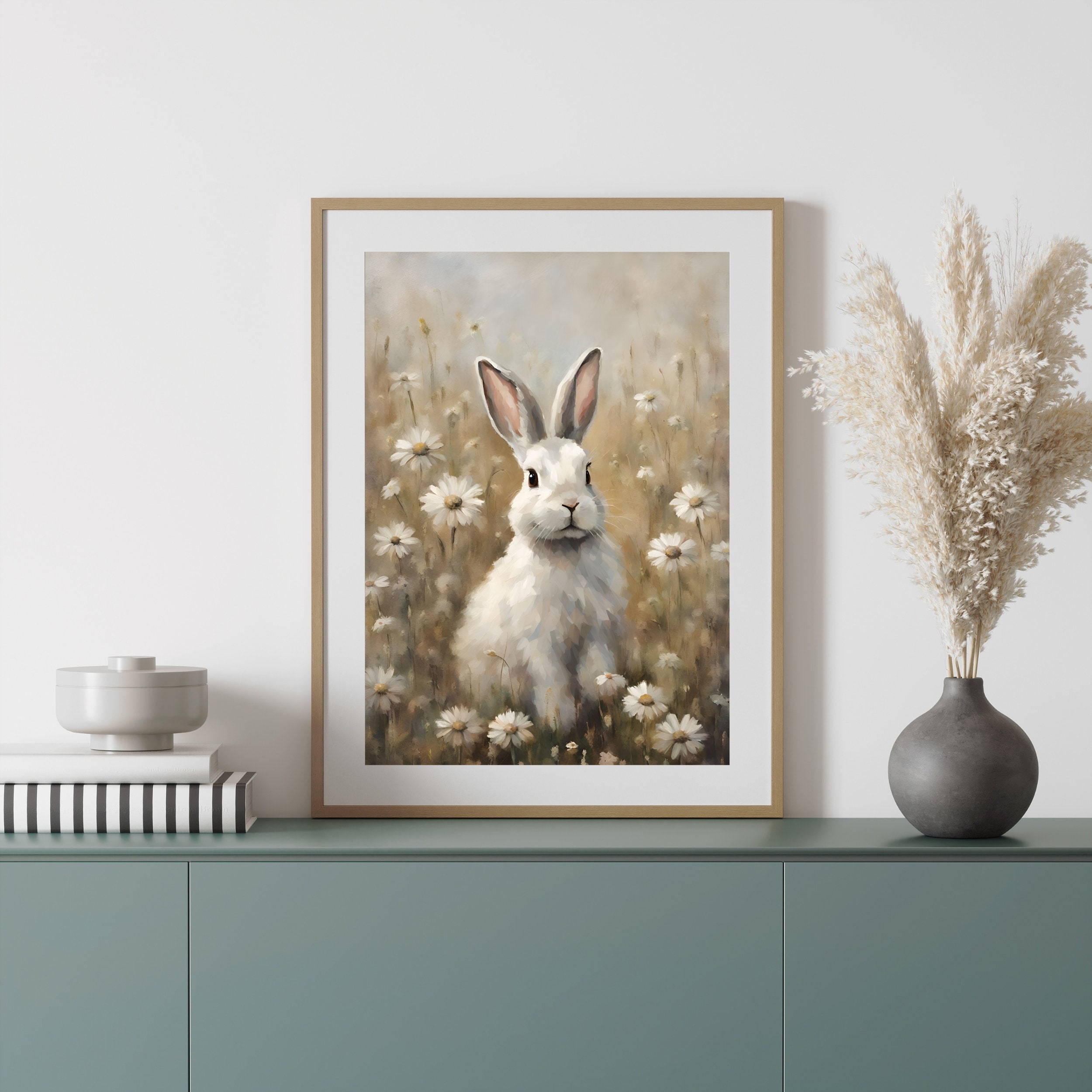 Bunny Prints Wall Art Printable Vintage Bunny Print Download ...