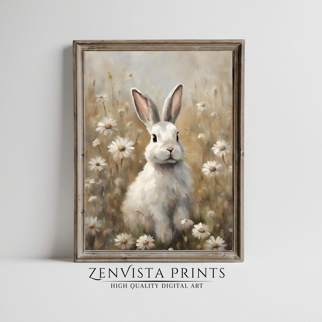 Bunny Prints Wall Art Printable | Vintage Bunny Print Download ...
