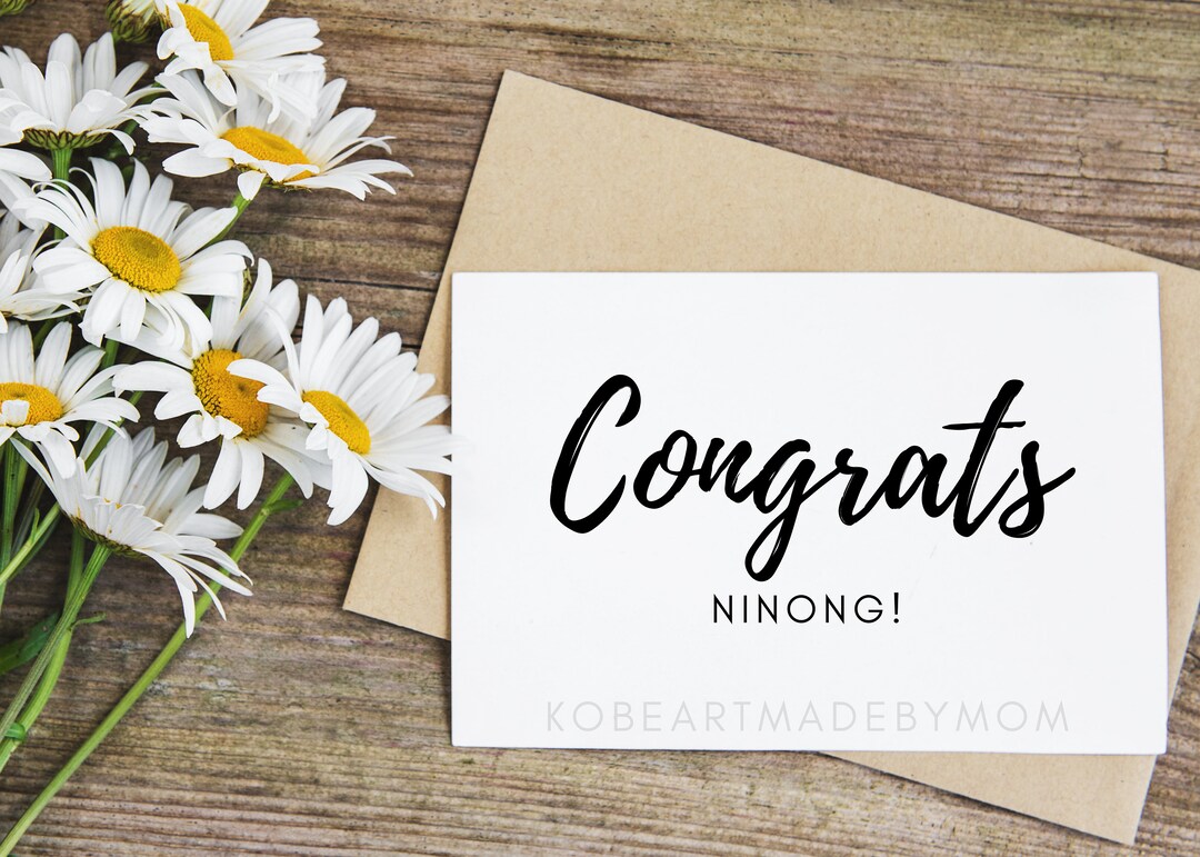 Bundle Digital Download Printable Congrats Godmother Godfather Ninang ...