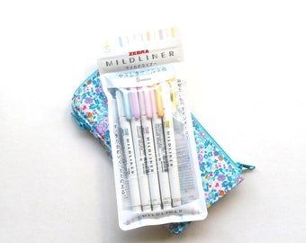 Zebra Highlighter Mildliner, 5 Color Set, Cool & Refined Set - Etsy