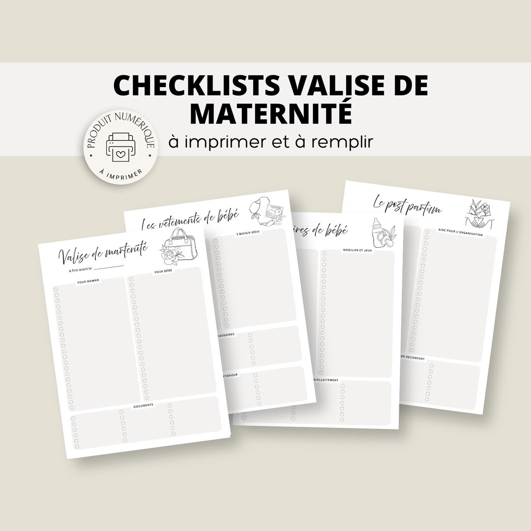 Valid Maternity Checklists | in French | Baby Shopping | Preparing Baby ...