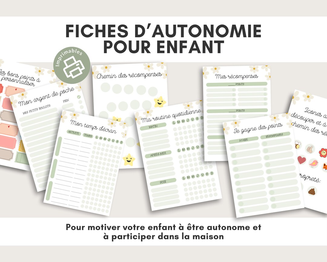 Sheets for Children's Autonomy Child Learning Positive Education PDF to ...