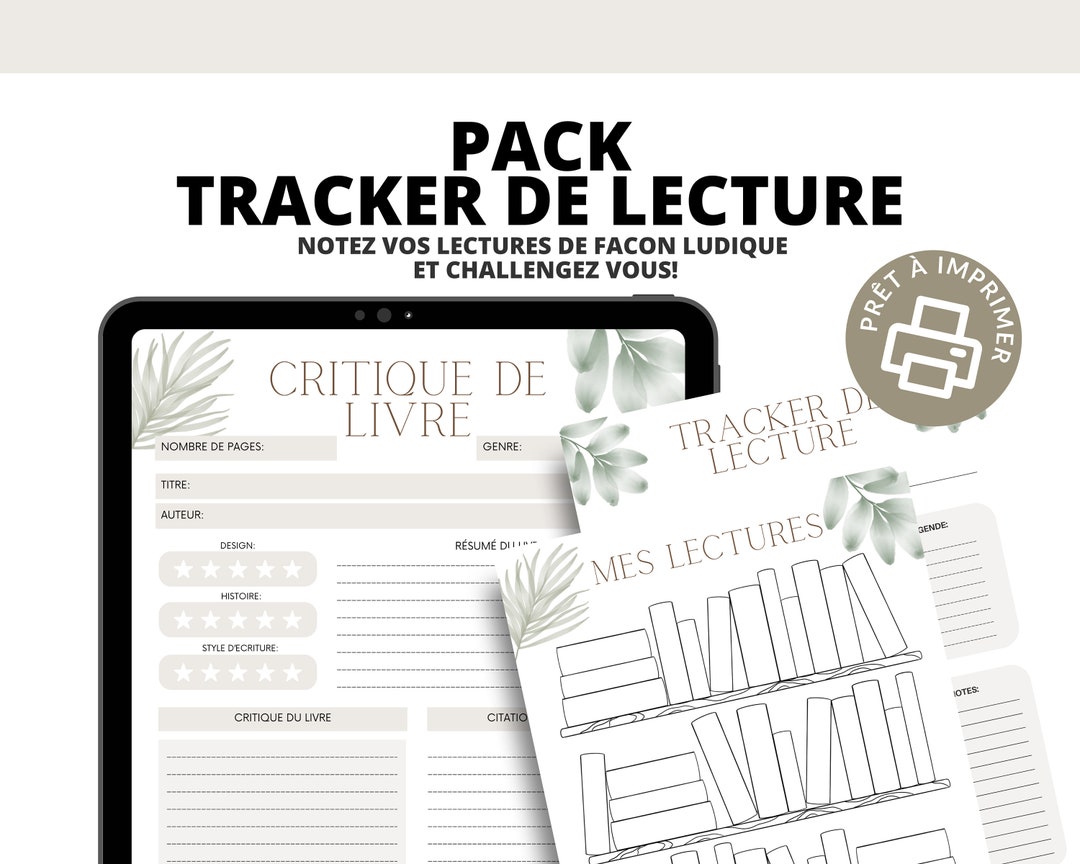 Reading Tracker in French PDF Printable Book Tracker. - Etsy