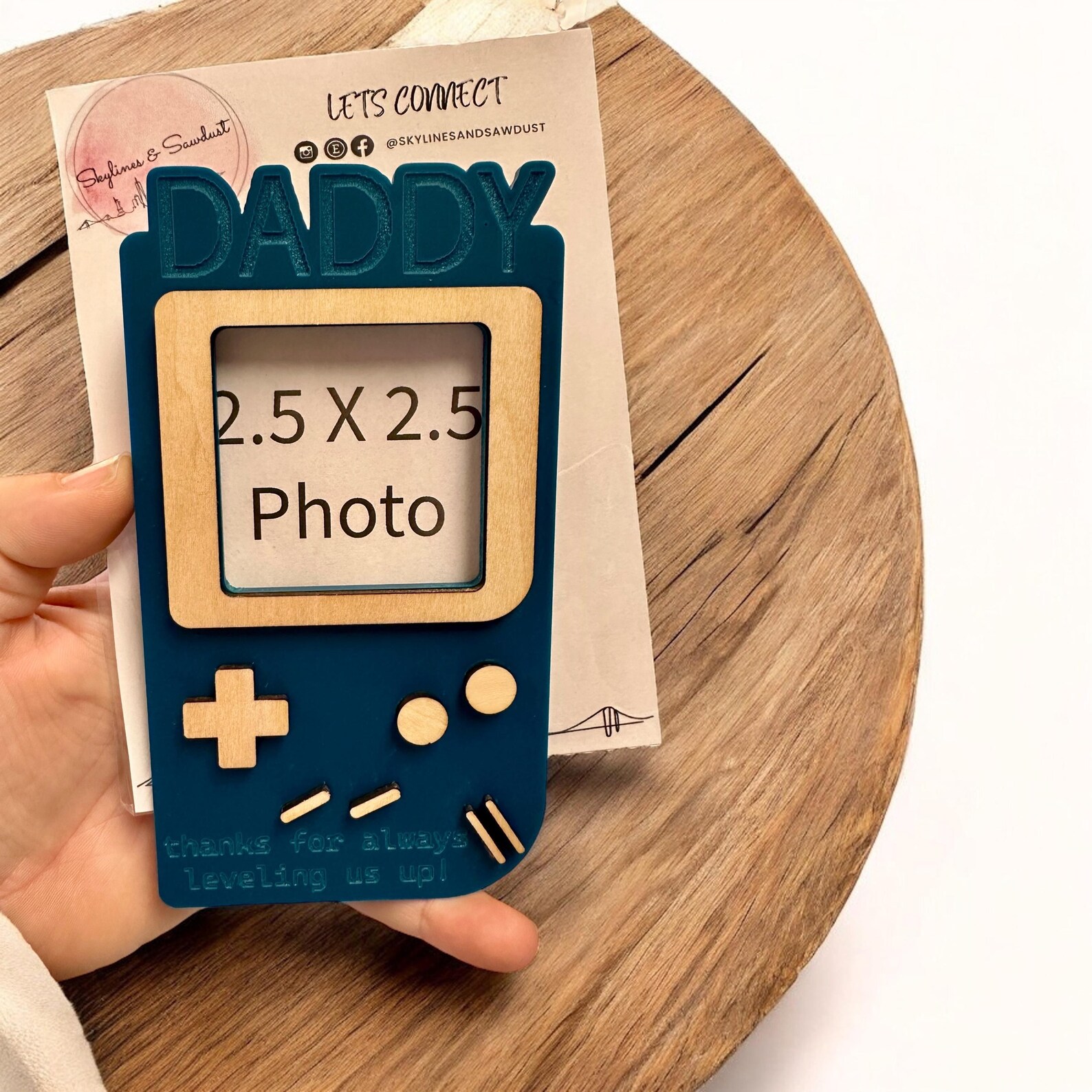 Personalized Gamer Photo Frame: Retro Console Wood & Acrylic - Father's ...