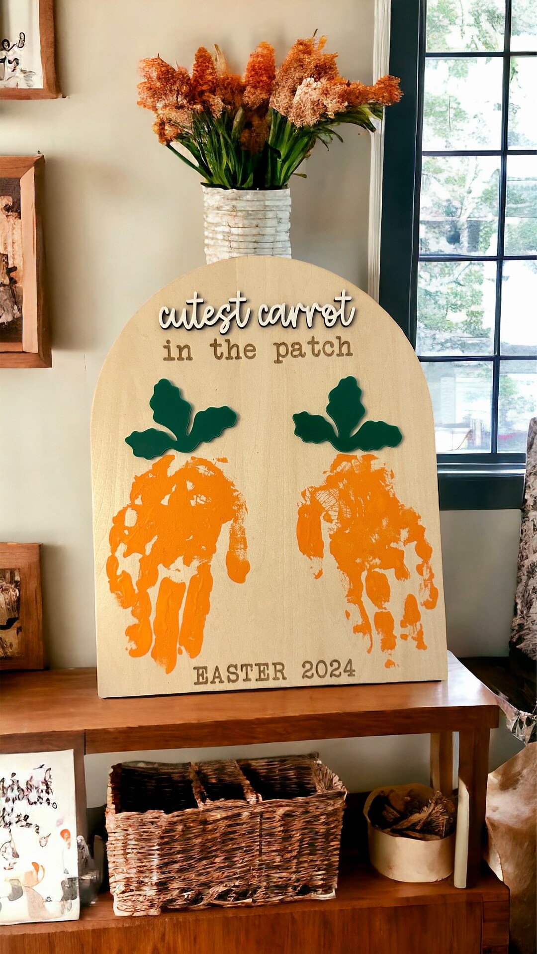 DIY Easter Footprint Sign Footprint Sign Baby's First Easter Hoppy ...