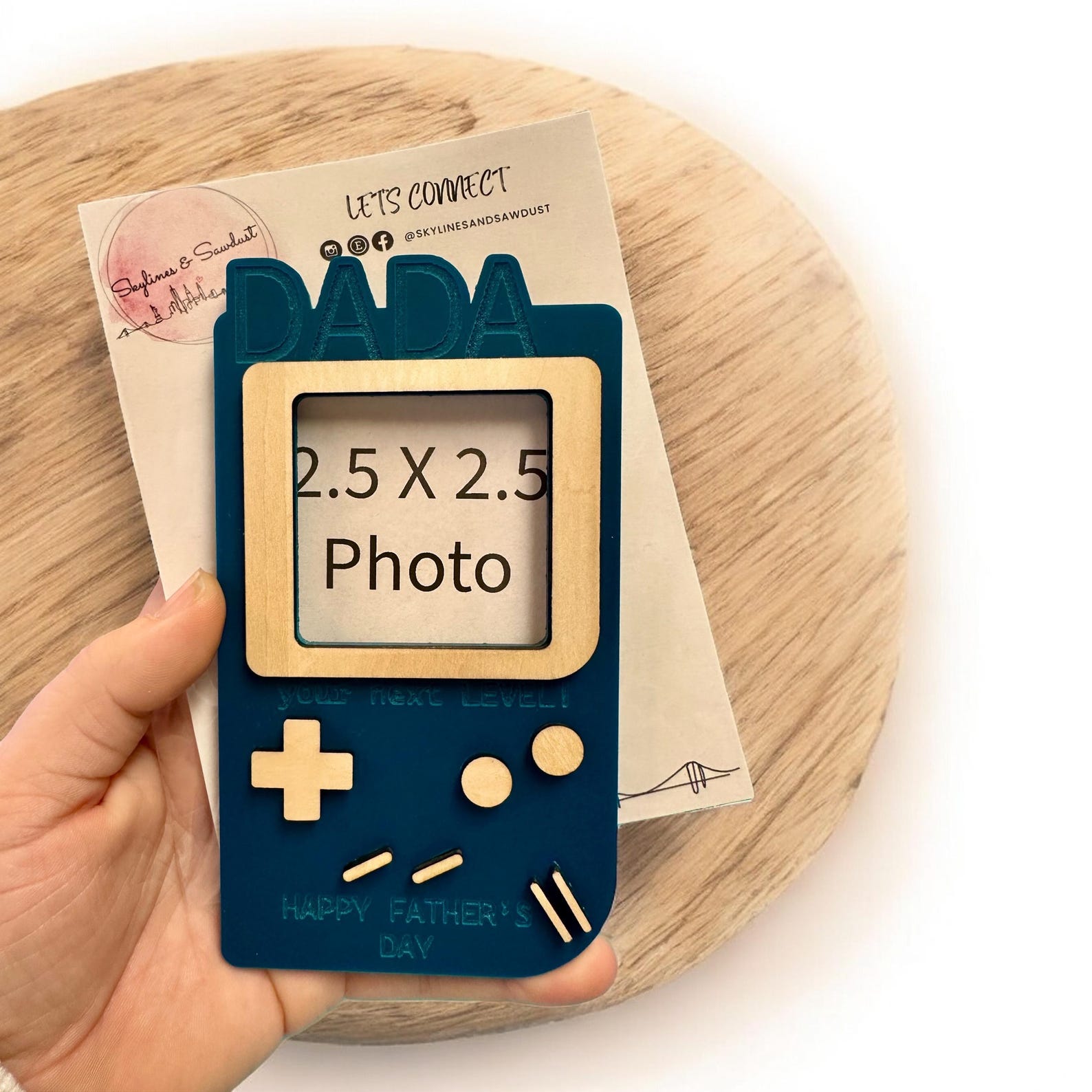 Personalized Gamer Photo Frame: Retro Console Wood & Acrylic - Father's ...