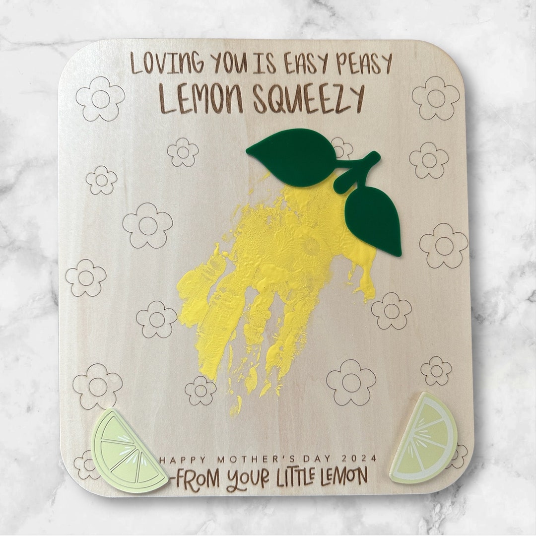 DIY Handprint Sign| Lemon| Craft| Father’s Day Gift| Handprint Sign ...