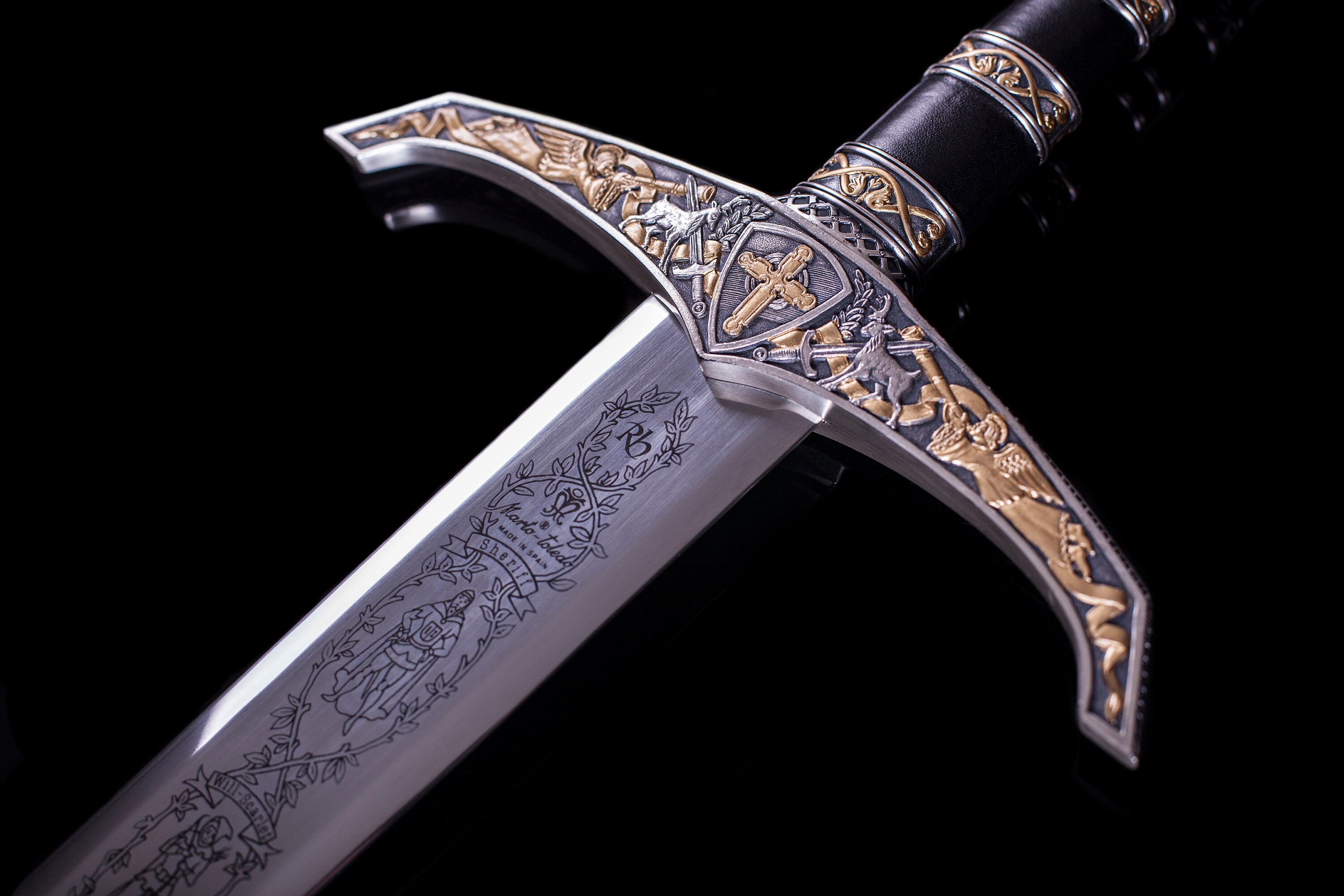 Robin Hood's Sword Silver Decorated in Gold by Marto Toledo - Etsy