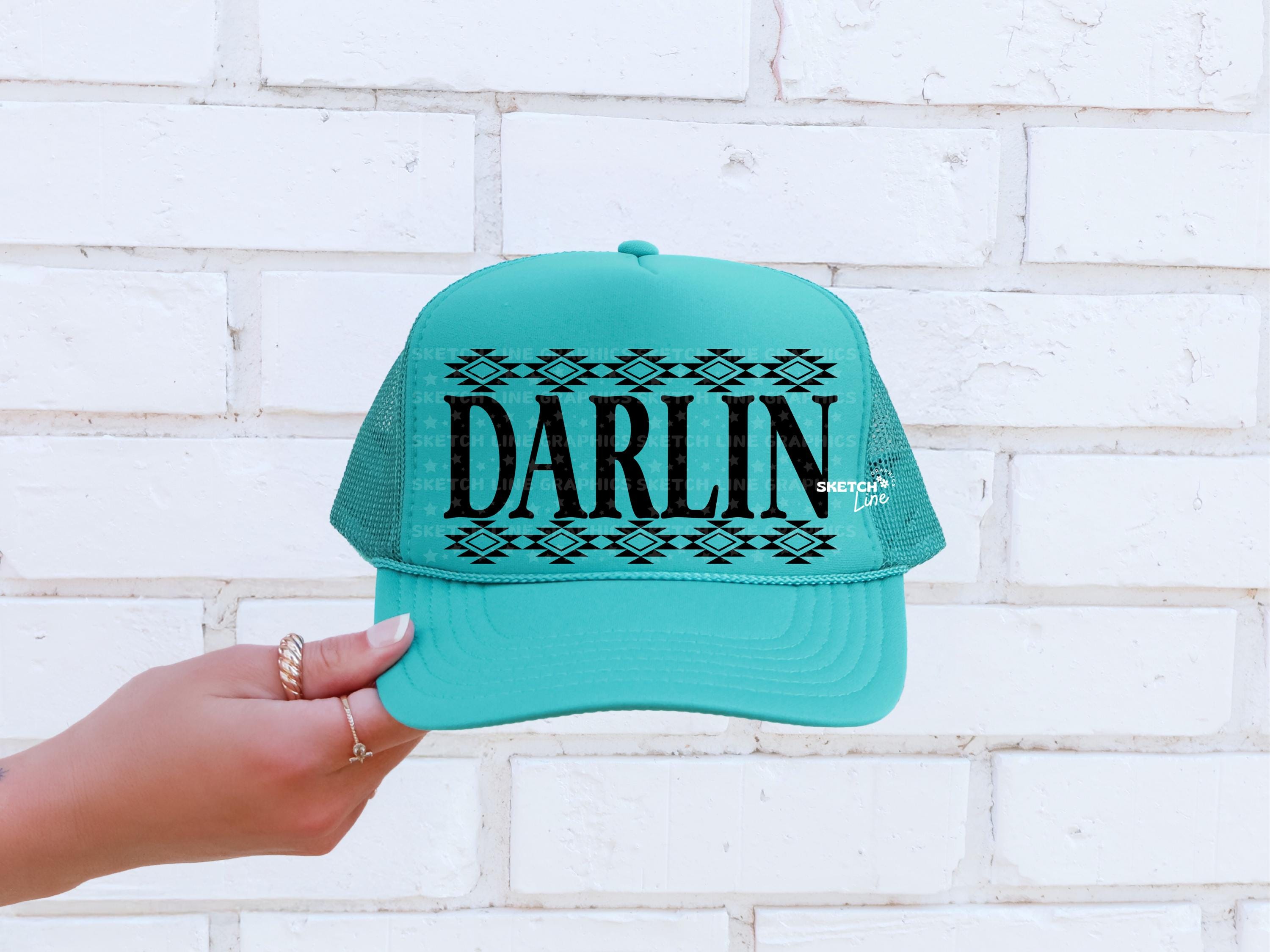 Darlin Trucker Hat Patch Png Design, Western Trucker Hat Patch Png Download, Blue Collar Png ...