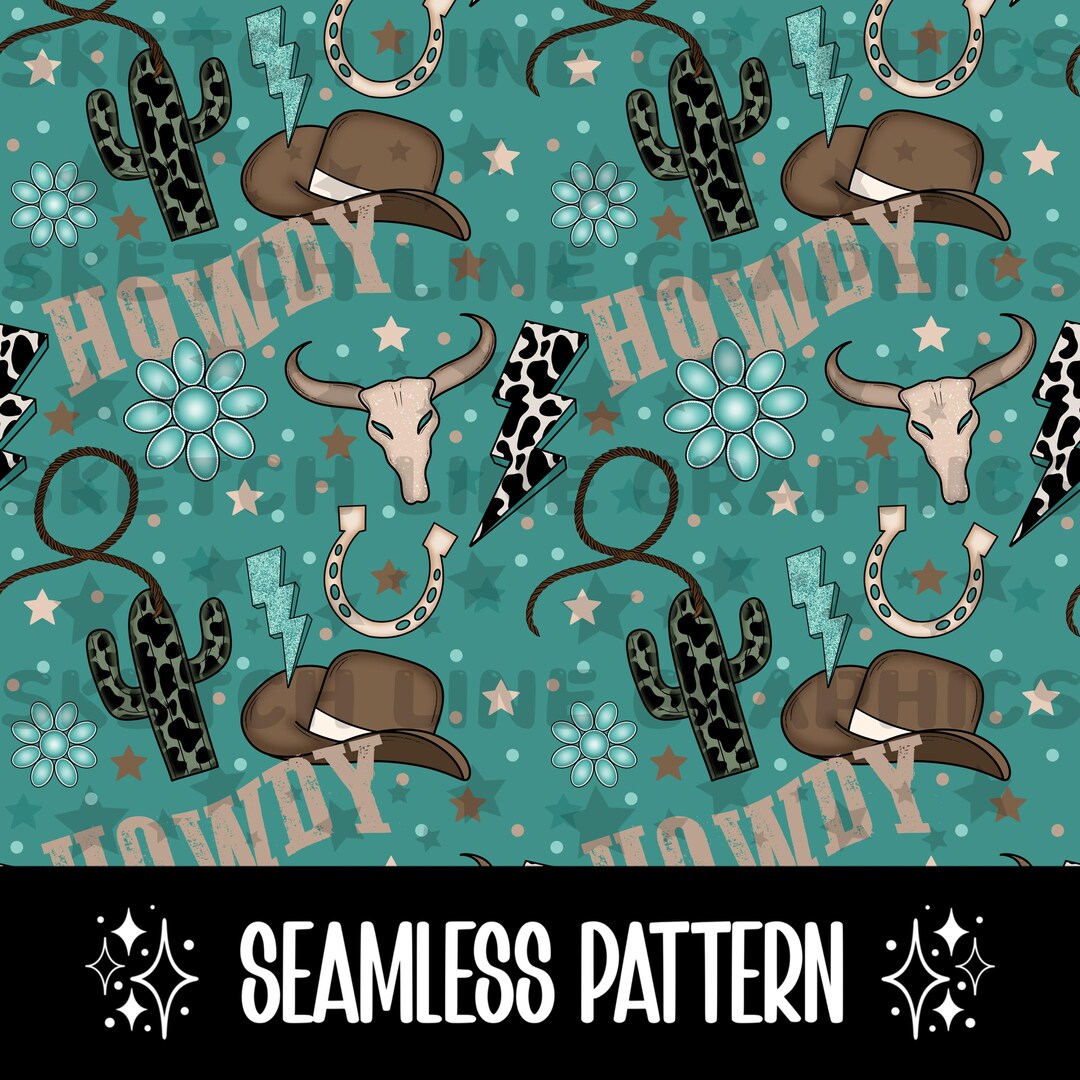 Western Seamless Pattern, Howdy Pattern Png, Western Fabric Pattern ...