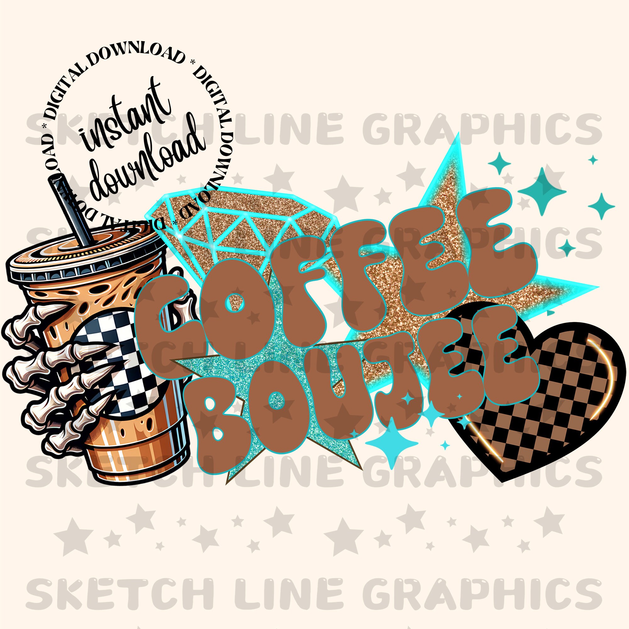Coffee Boujee Faux Trucker Hat Patch Png Design, Checkered Trucker Hat ...