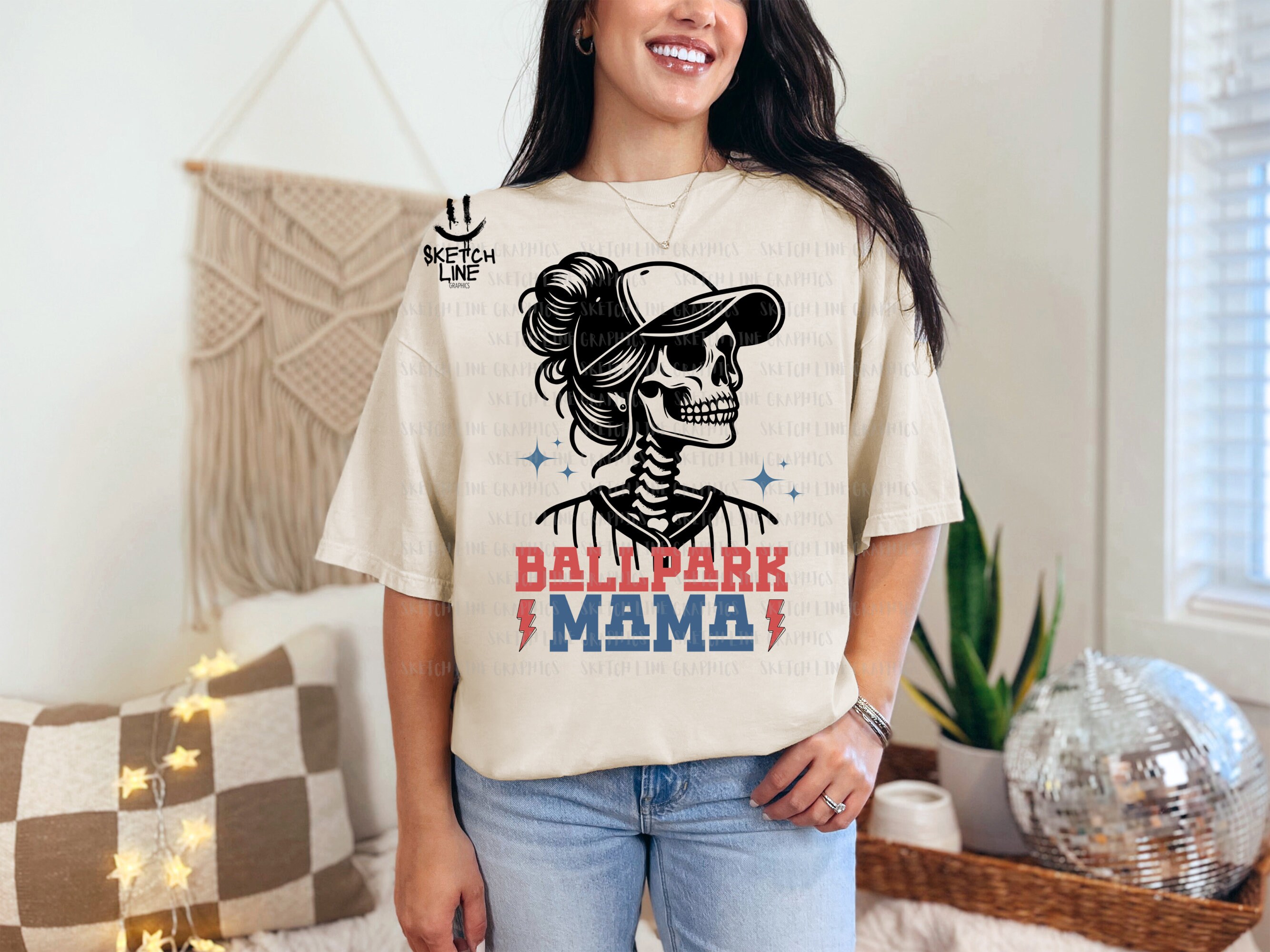 Ballpark Mama Skeleton Sublimation Digital Download Png Baseball Mom ...