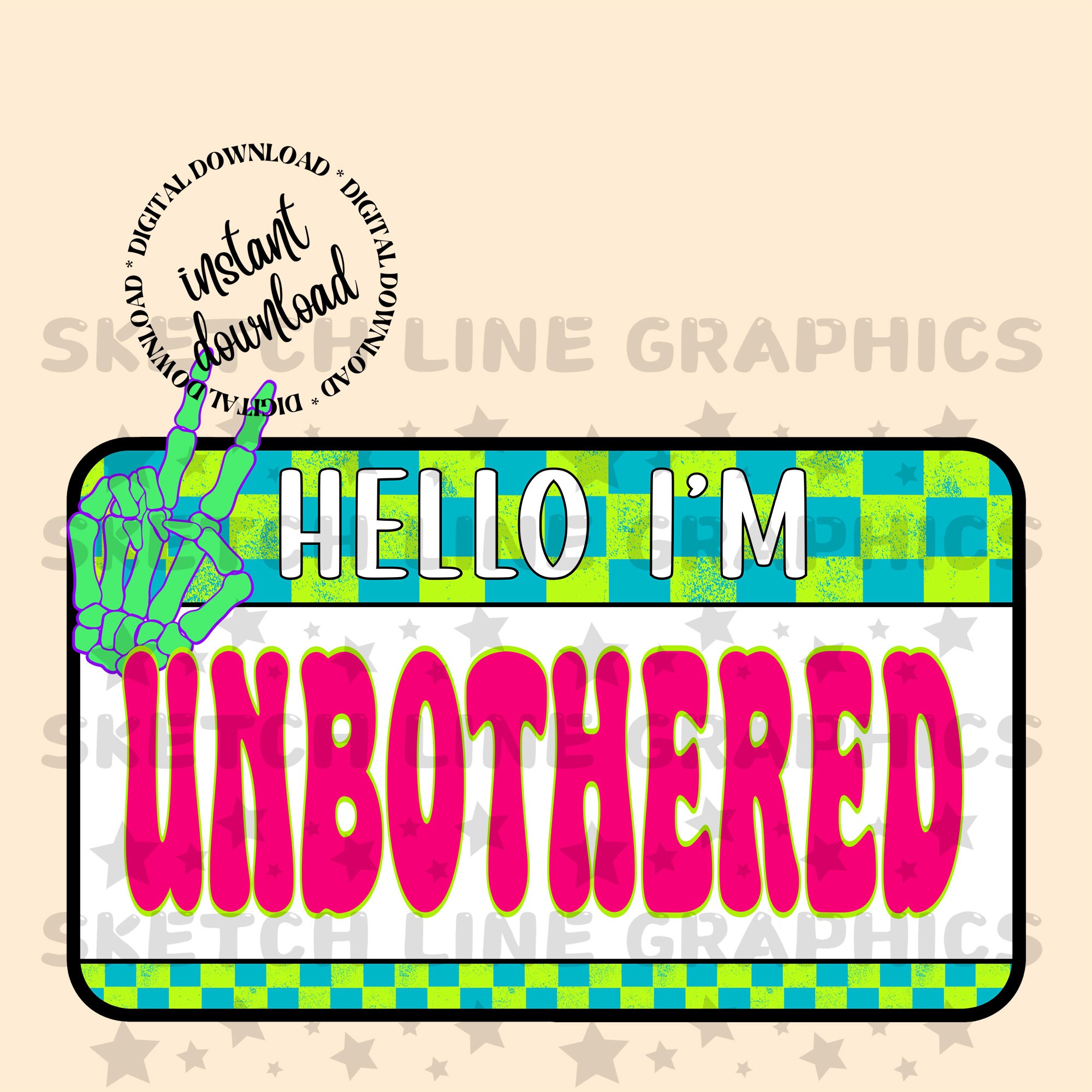 Unbothered Trucker Hat Patch Png Design, Trendy Neon Trucker Hat Patch Png Name Tag, Funny Png ...