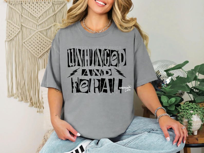 Unhinged and Feral Png Design, PNG Digital for Shirts, Funny ...
