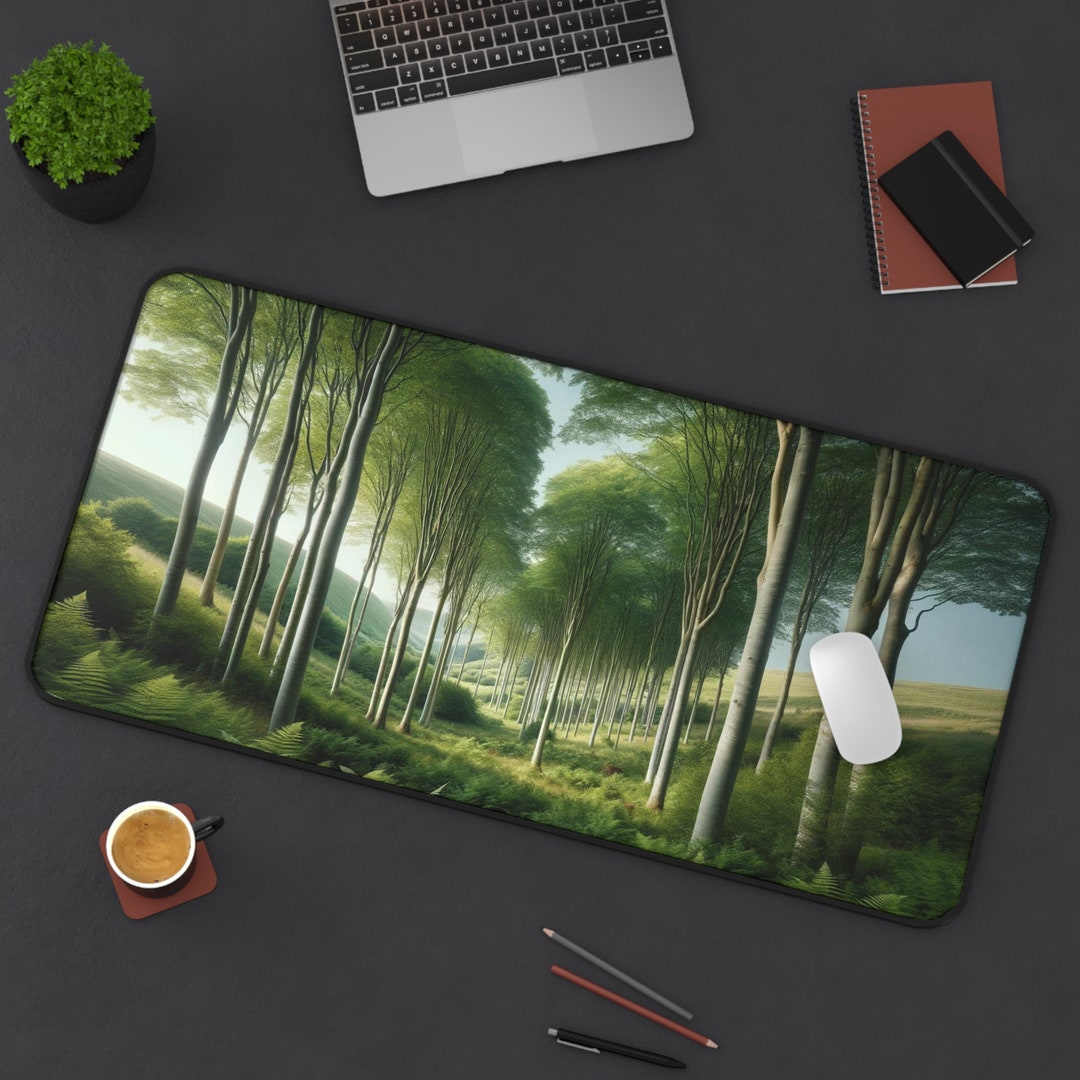 Trees Desk Mat Ash Trees Desk Mat Nature Mousepad Large Workstation ...