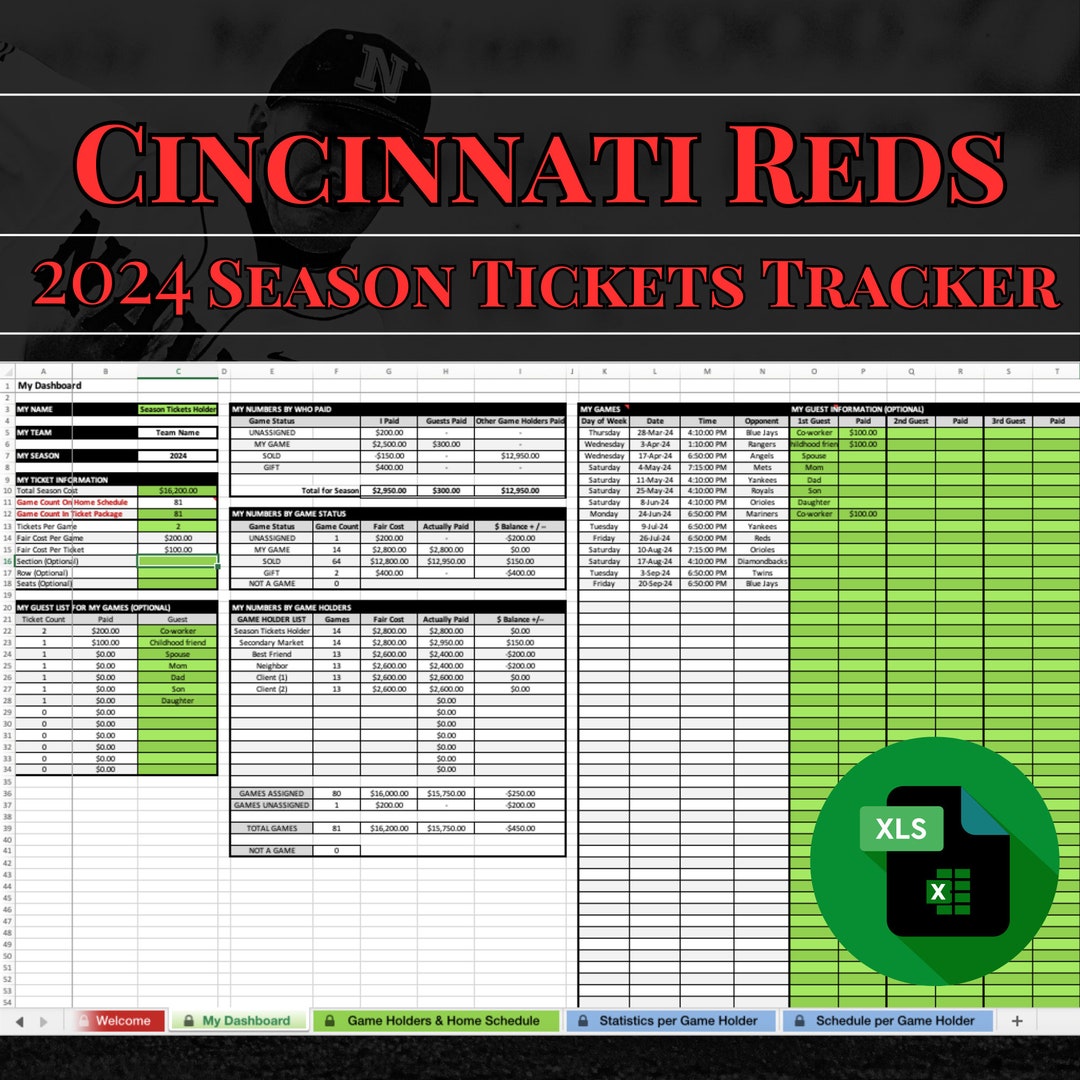 Cincinnati Reds Season Tickets Tracker 2024 - Etsy