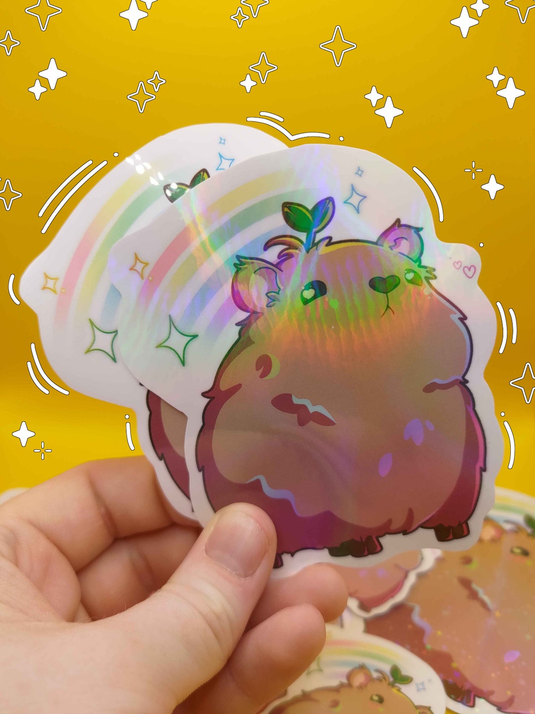 LGBTQIA+ Pride Sticker - Capypride Cute Rainbow Flag Capybara ...
