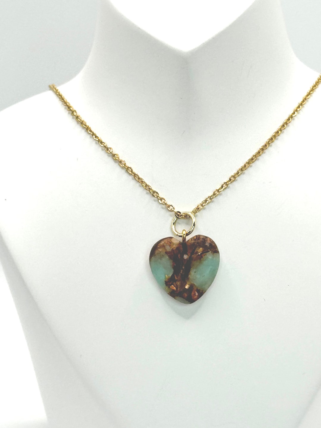 Assembled Bronzite and Aqua Terra Jasper Pendant - Etsy
