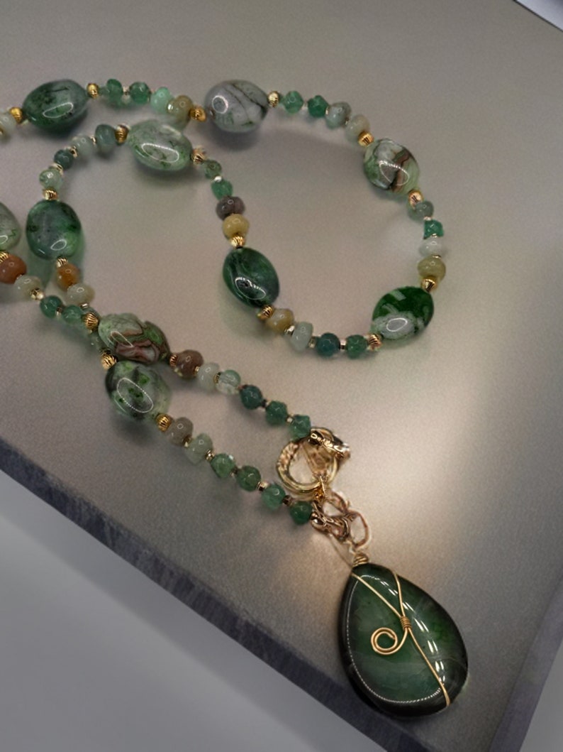 Enchanted Forest Agate Necklace - Etsy