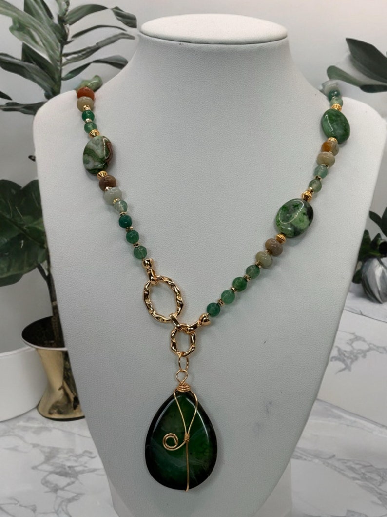 Enchanted Forest Agate Necklace - Etsy