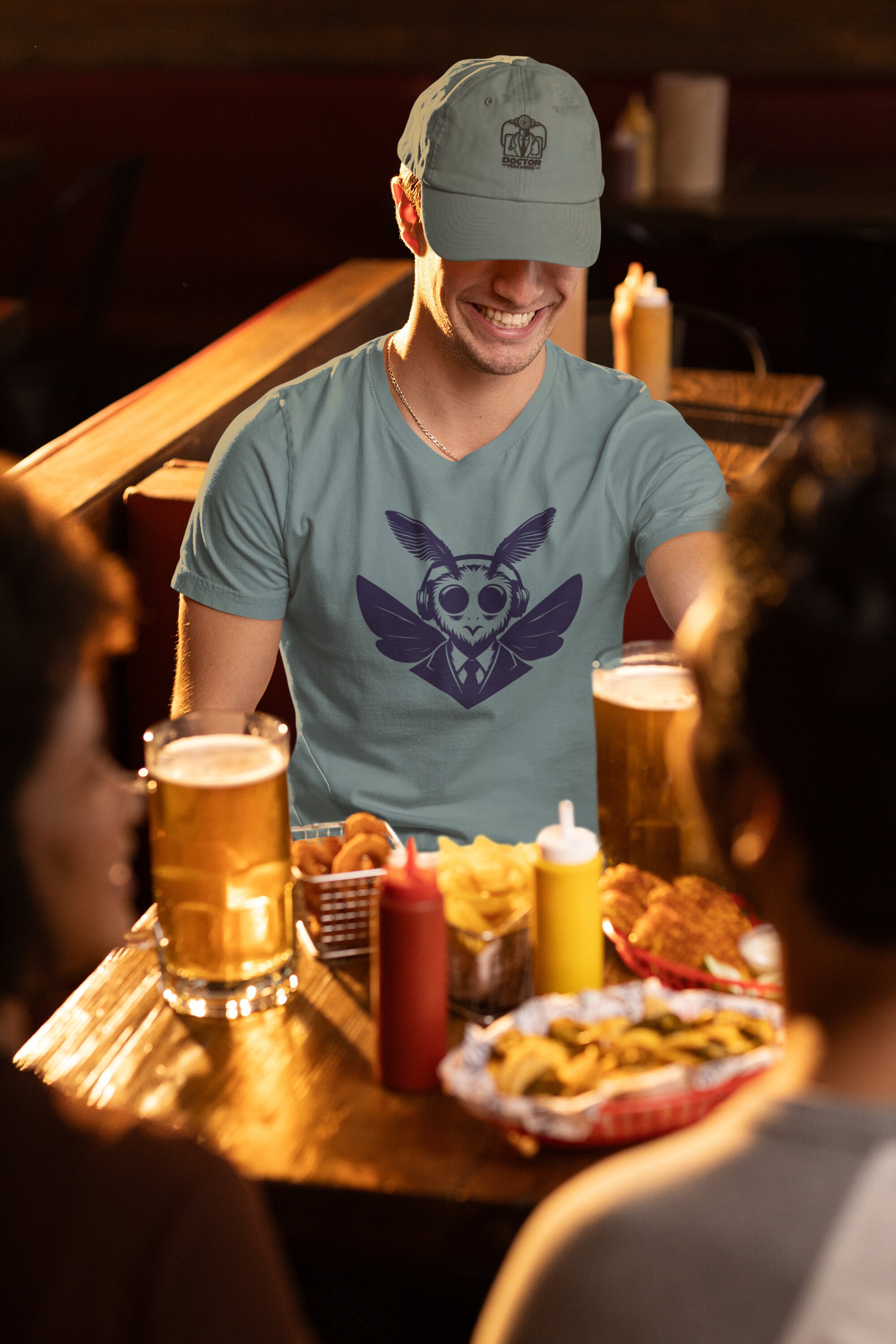 Iconic Modern Urban Mothman Cryptid in Business Suit With Headphones T ...