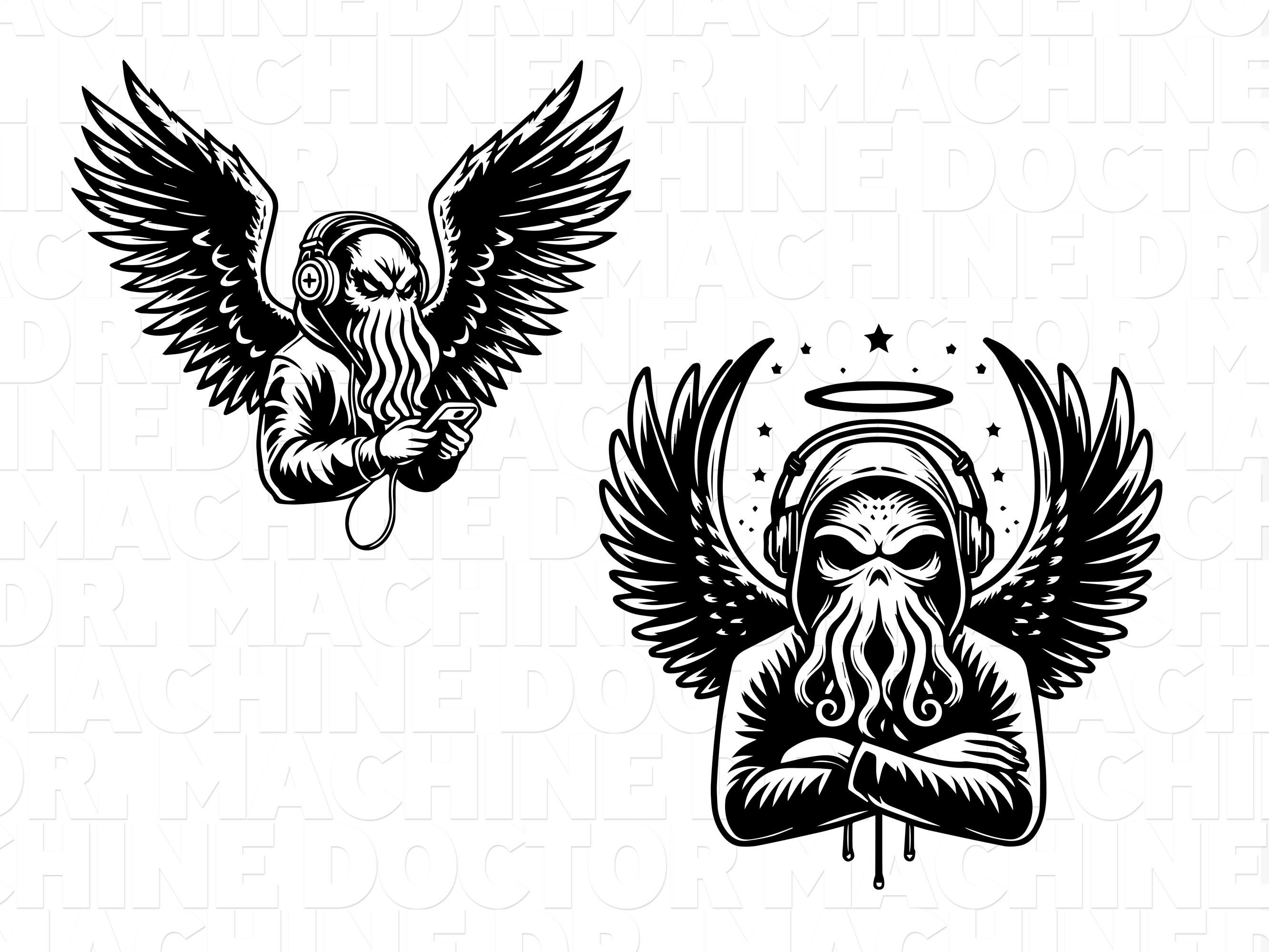 Cthulhu SVG PNG Bundle #2. Ten Cthulhus Looking Shifty in a Hoodie With ...