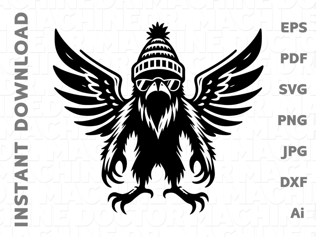 Thug-bird in a Toque. Unclassified Cryptid #2. SVG. Black on White ...