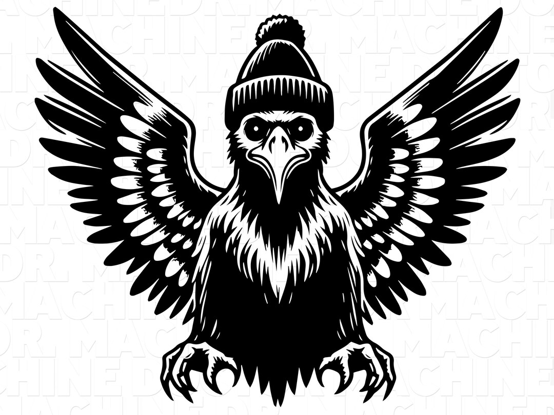 Unclassified Cryptid #3. Another Thug-bird in a Toque. Black on White ...