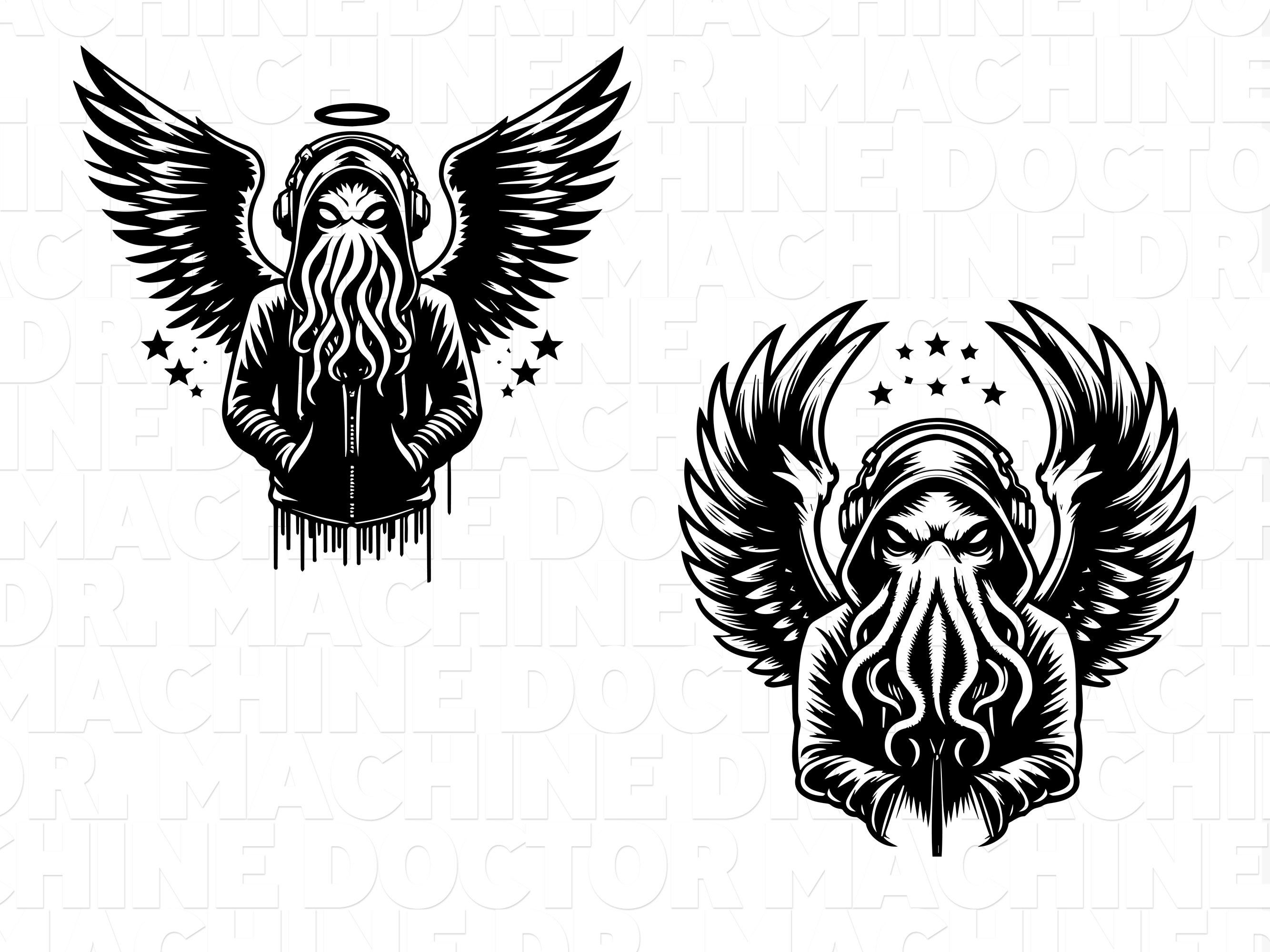 Cthulhu SVG PNG Bundle #2. Ten Cthulhus Looking Shifty in a Hoodie With ...