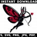 Mothman #31 Wearing Headphones and Eating a Burrito. SVG. White on ...