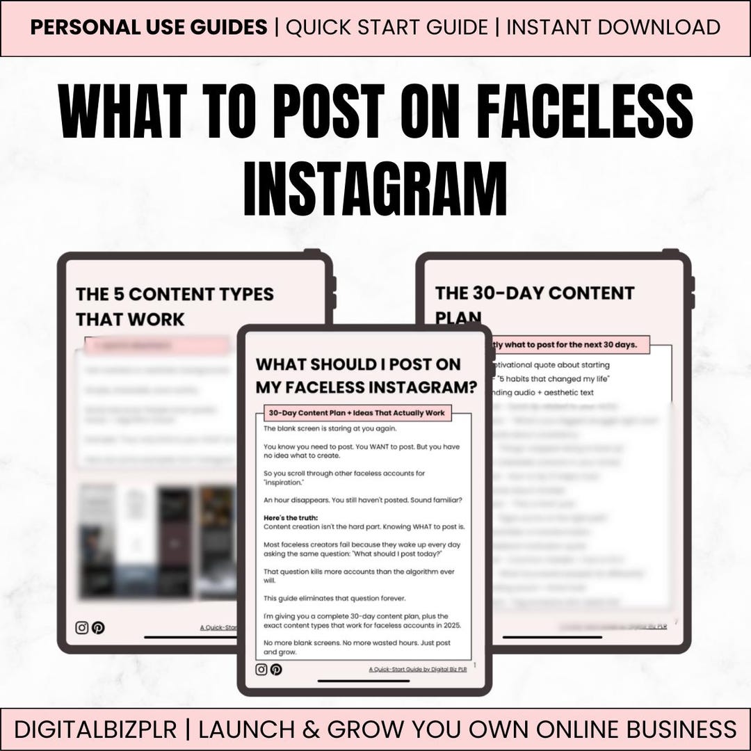 What to Post on Faceless Instagram | 30 Day Content Plan | Faceless ...