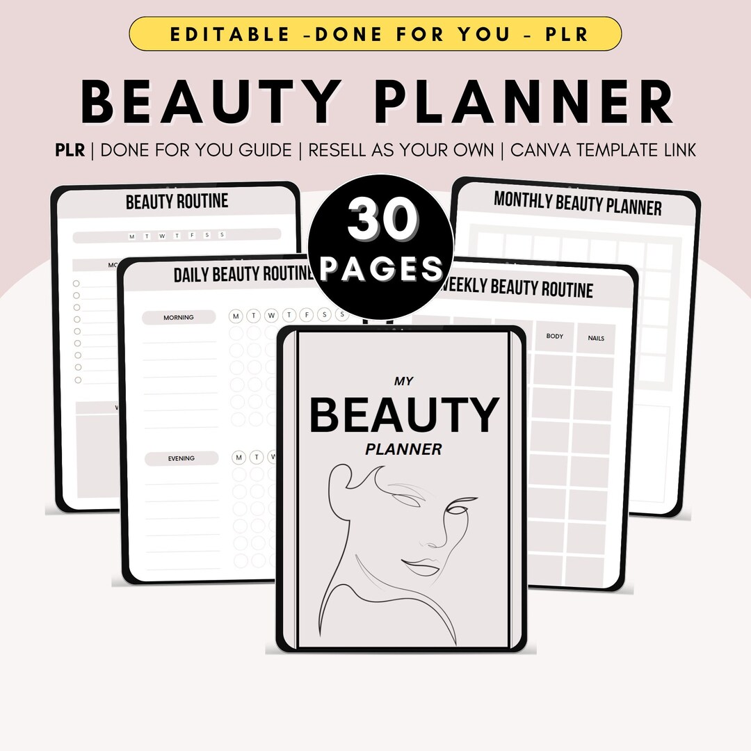 Beauty Planner Printable, Editable Beauty Routine, Beauty Planner ...