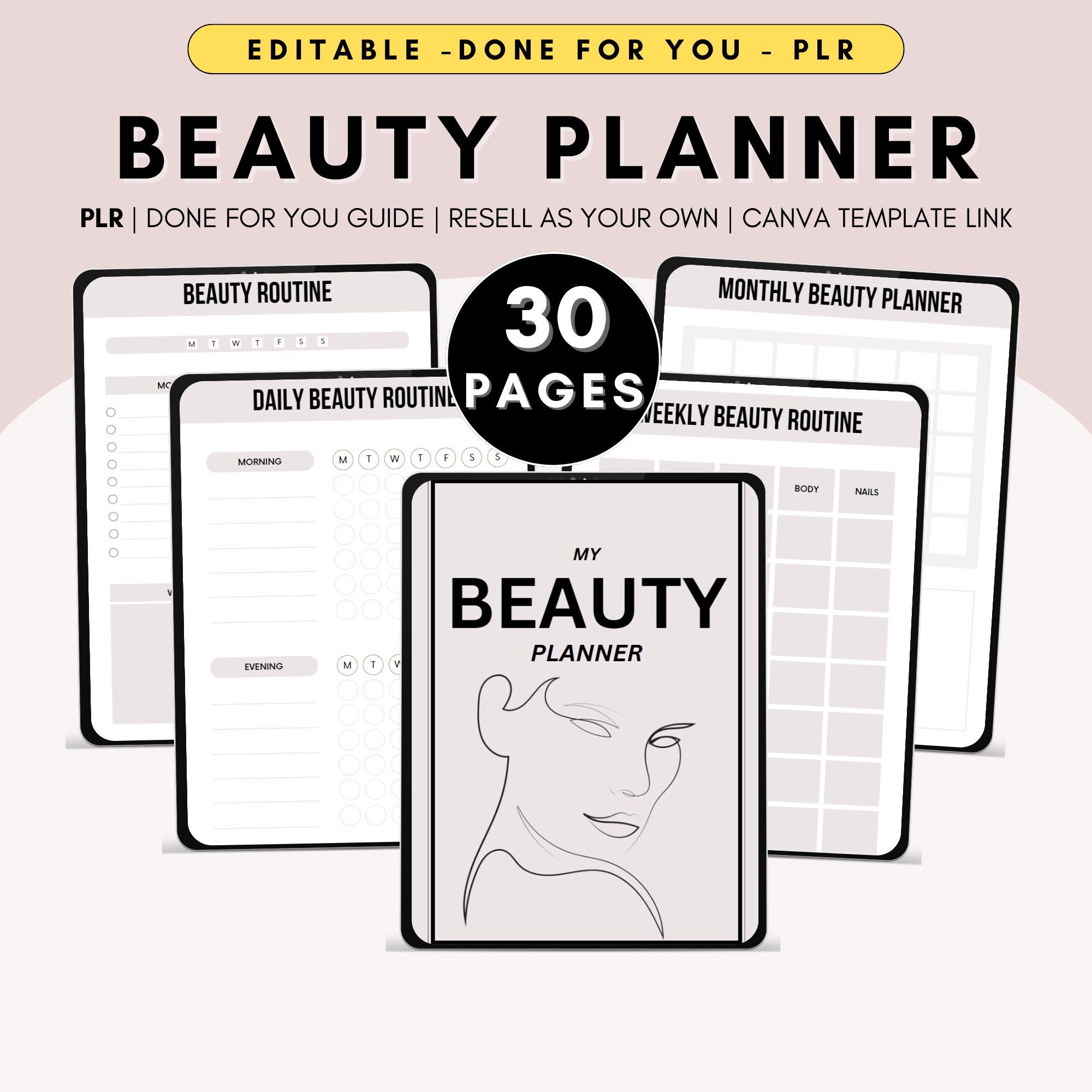 Beauty Planner Printable, Editable Beauty Routine, Beauty Planner ...