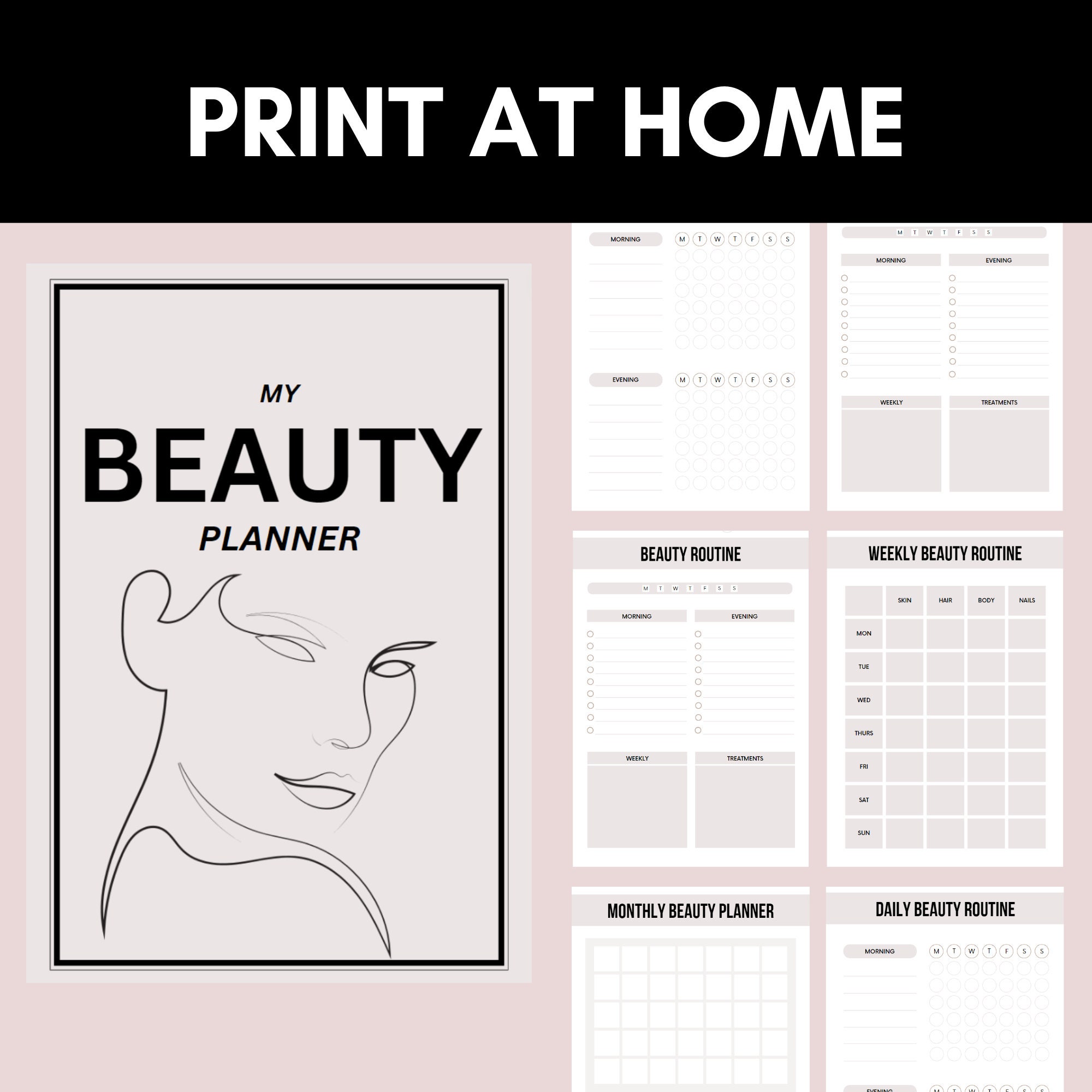Beauty Planner Printable, Editable Beauty Routine, Beauty Planner ...