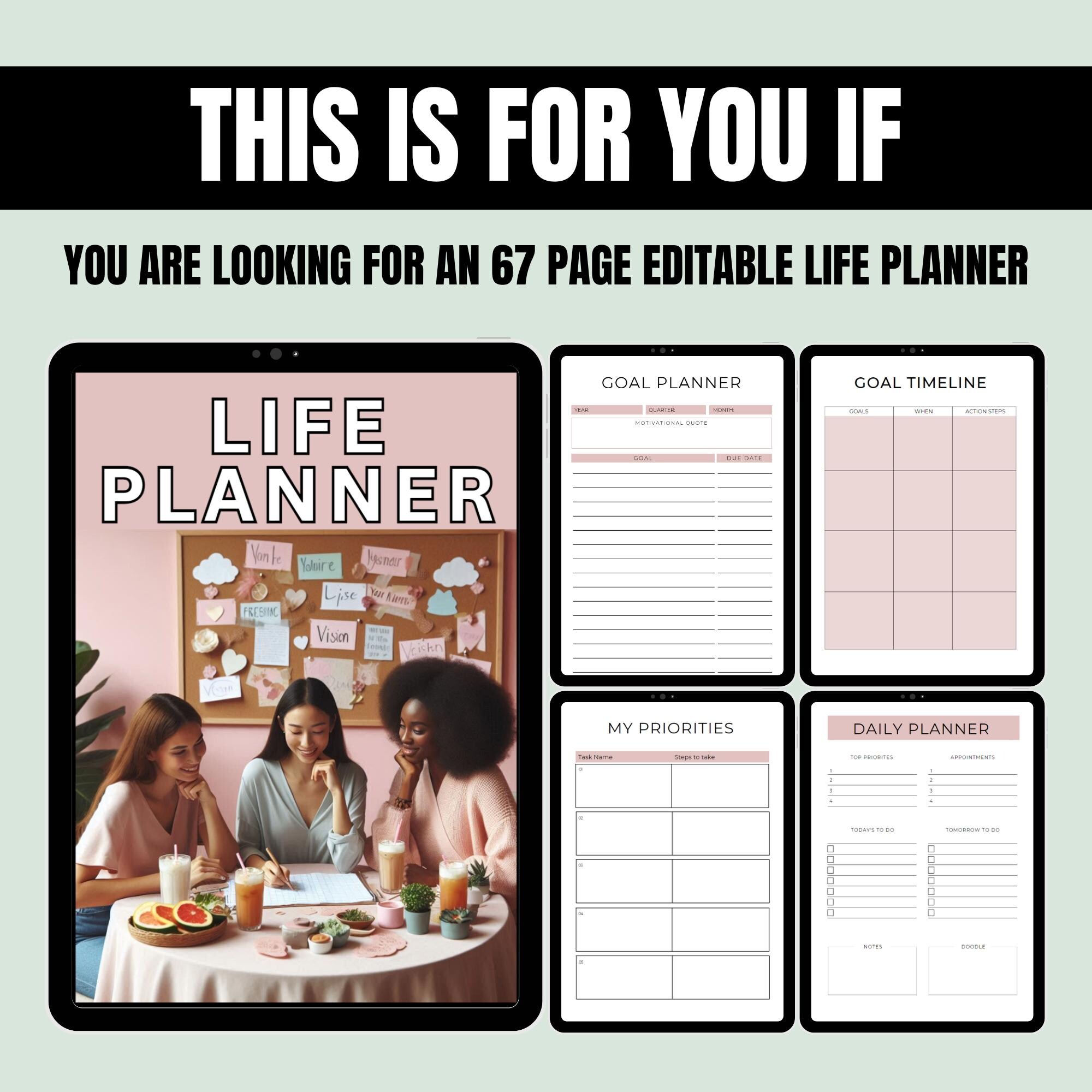 Editable Life Planner | Printable, Digital PDF | Home Management | All ...