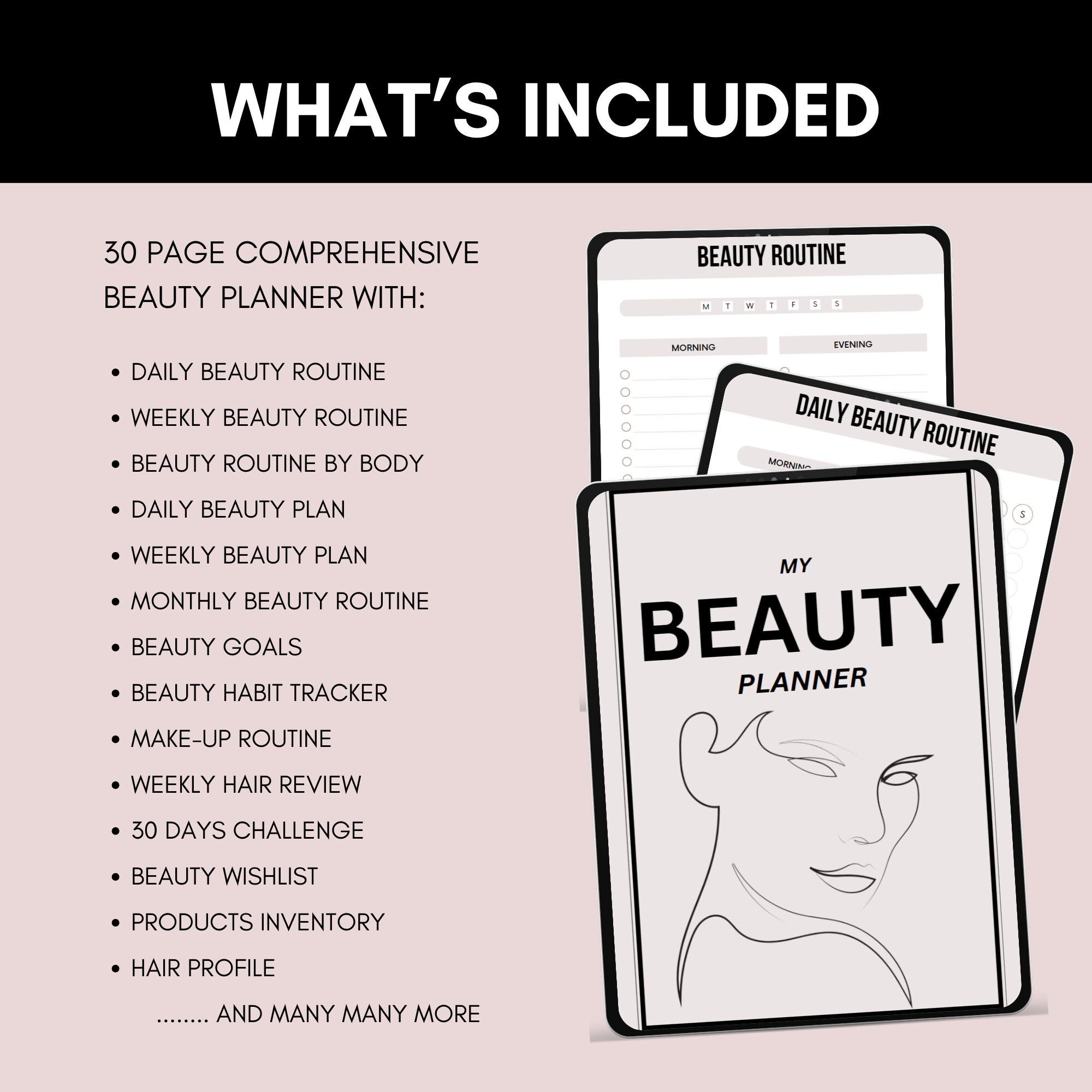 Beauty Planner Printable, Editable Beauty Routine, Beauty Planner ...