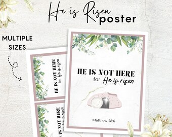 He is Risen Banner, Holy Week Printables, Christ-centered Easter Decor ...