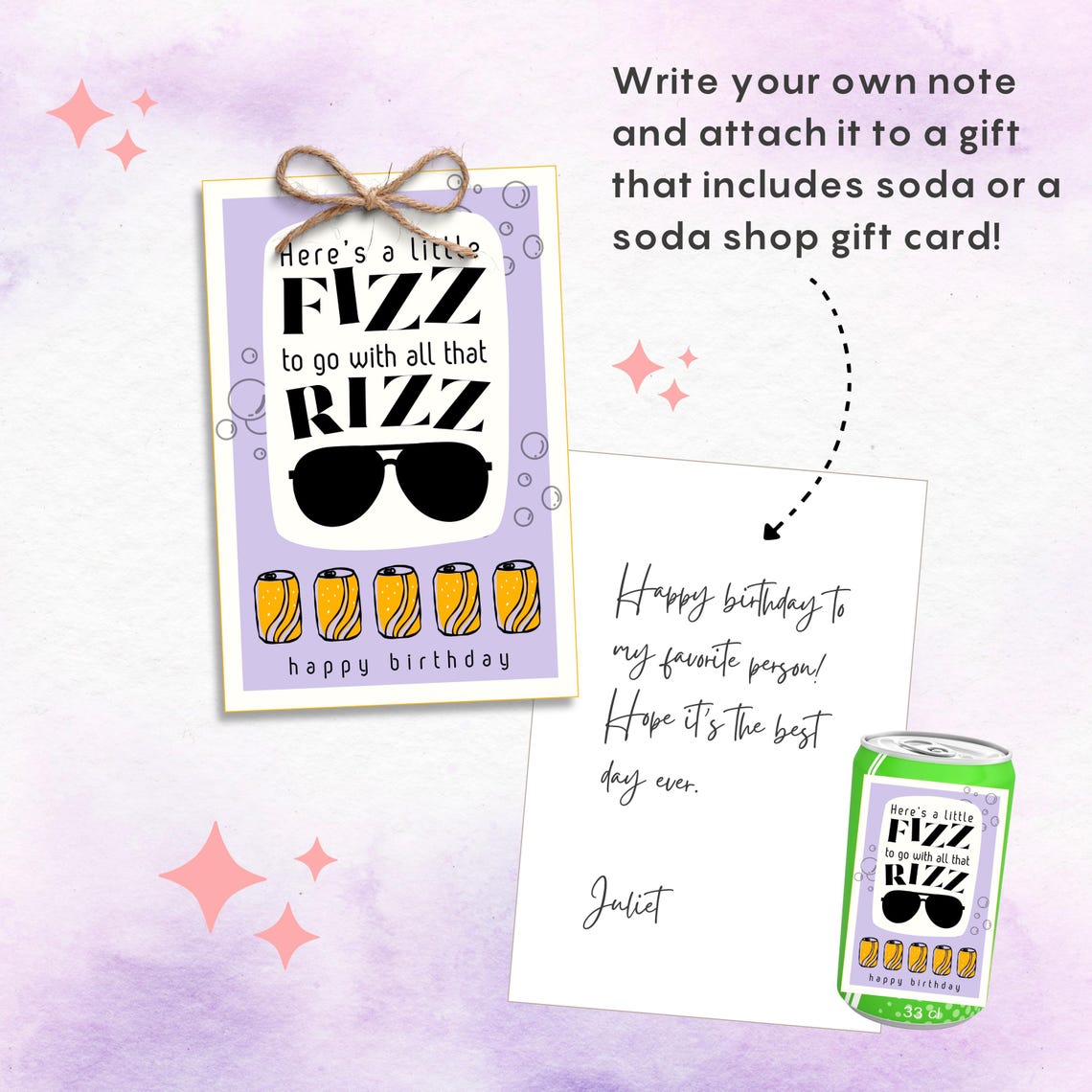 Funny 'rizz & Fizz' Soda Birthday Card (printable) - Etsy