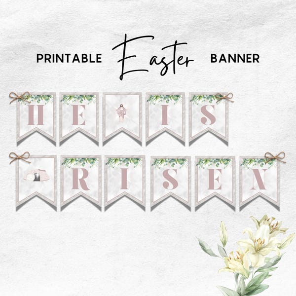 He is Risen Banner - Etsy