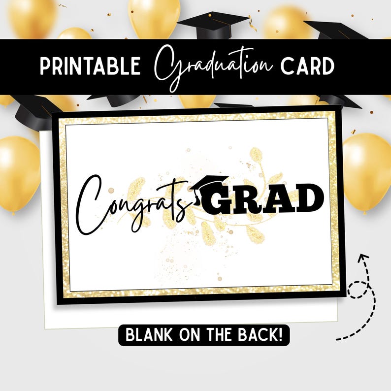 Congrats Grad, Graduation Card, Printable Graduation Gift, High School ...