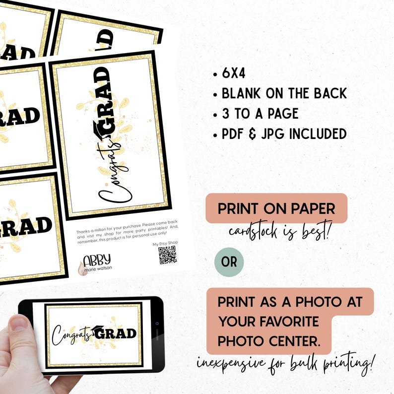 Congrats Grad, Graduation Card, Printable Graduation Gift, High School ...